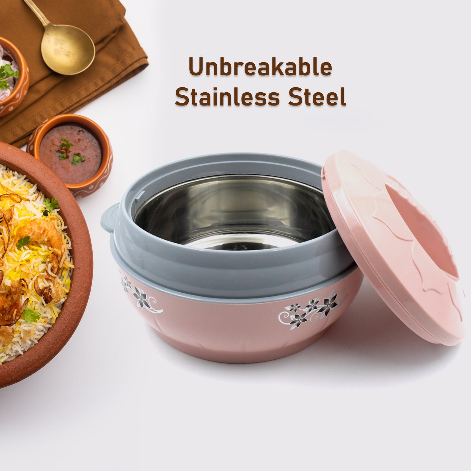 5788 High Quality Steel Casserole Box for Food Searving Inner Steel ...