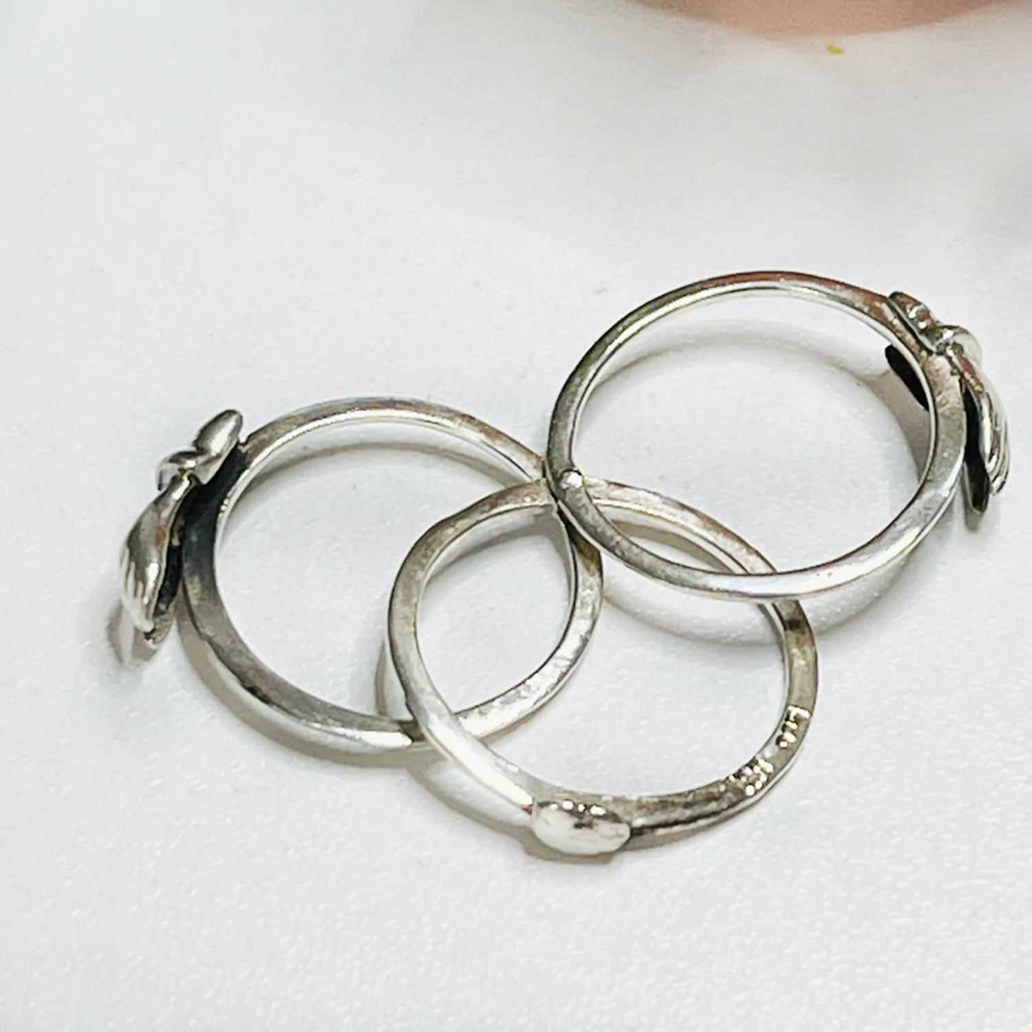 6877 Three Interlocking Rings, Rings for Women and Girls Silver Ring ...