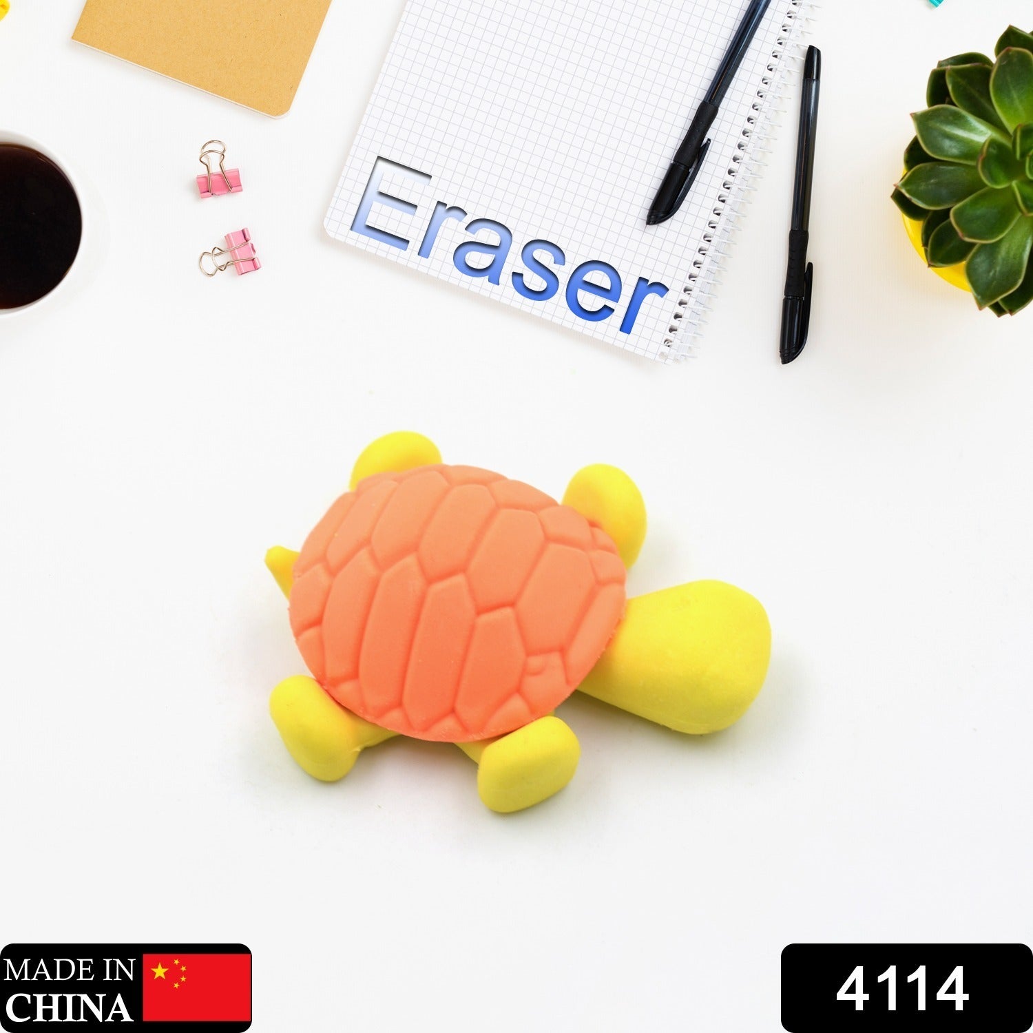4114 Rubber Animal Erasers Tortoise Eraser Students Kids Cartoon ...