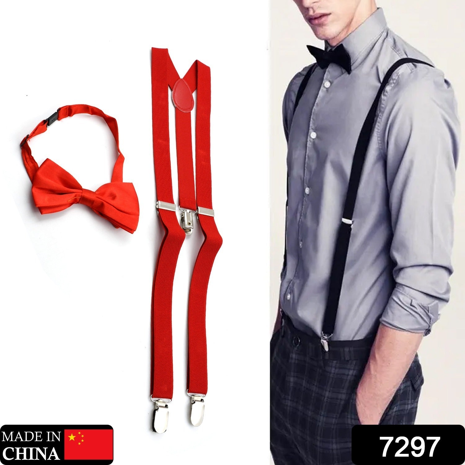 7297 Fashion Accessories Suspenders for Men: Button Pant Braces Clothes ...
